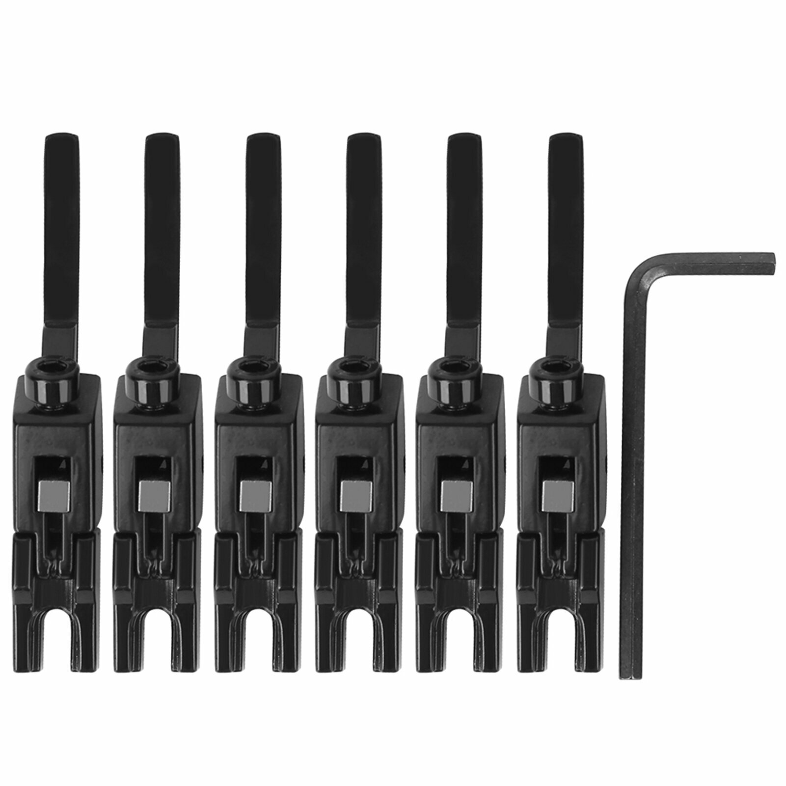 6Pcs Electric Guitar Bridge Saddle Tremolo String Lock Zinc Alloy Wrench Accessories