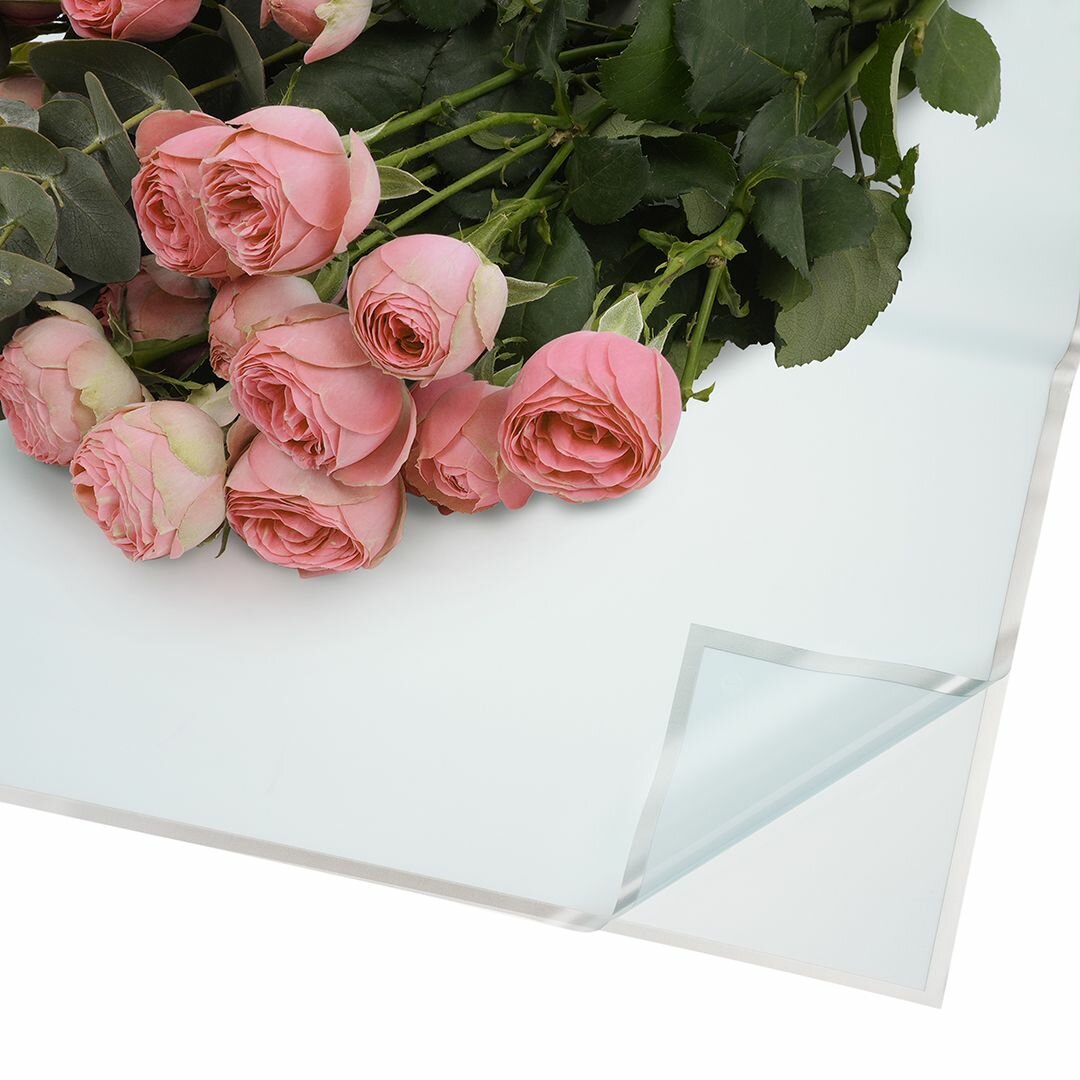 Пленка упаковочная Дон Баллон 53 мкр Серебристая кайма, Светло-голубая матовая, 0,57х0,57 м, 20 шт