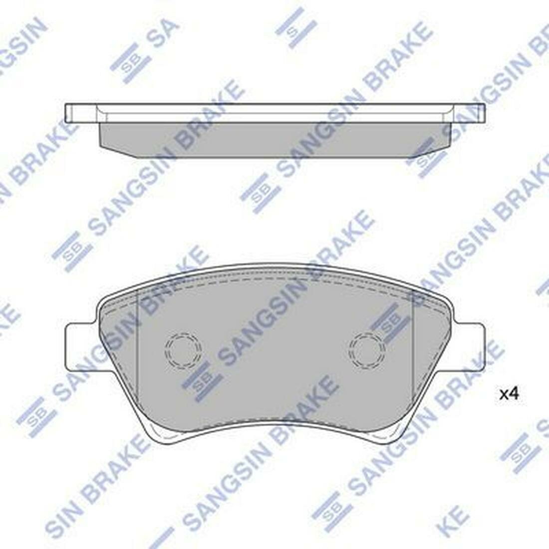 Колодки тормозные передние для автомобилей Sangsin Brake SP1413