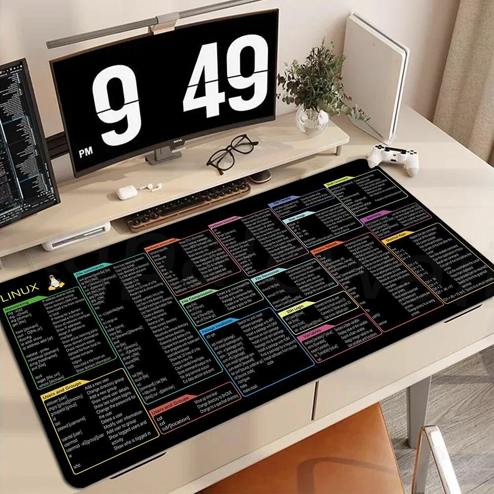 Линия команд Linux Коврик для мыши 400x900x3 мм