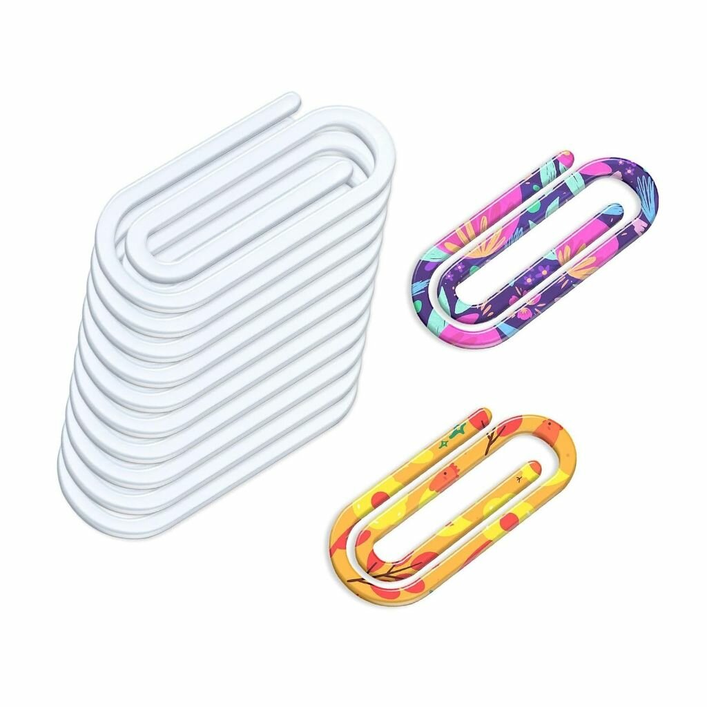 Закладка, Прозрачные акриловые закладки-скрепки - обычные без рисунка, маленькие, 20 шт