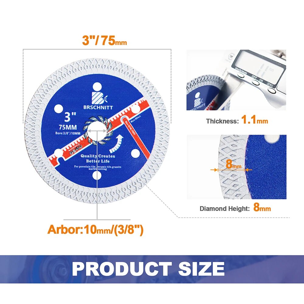 BRSCHNITT режущий диск для керамики 75 мм 5pcs