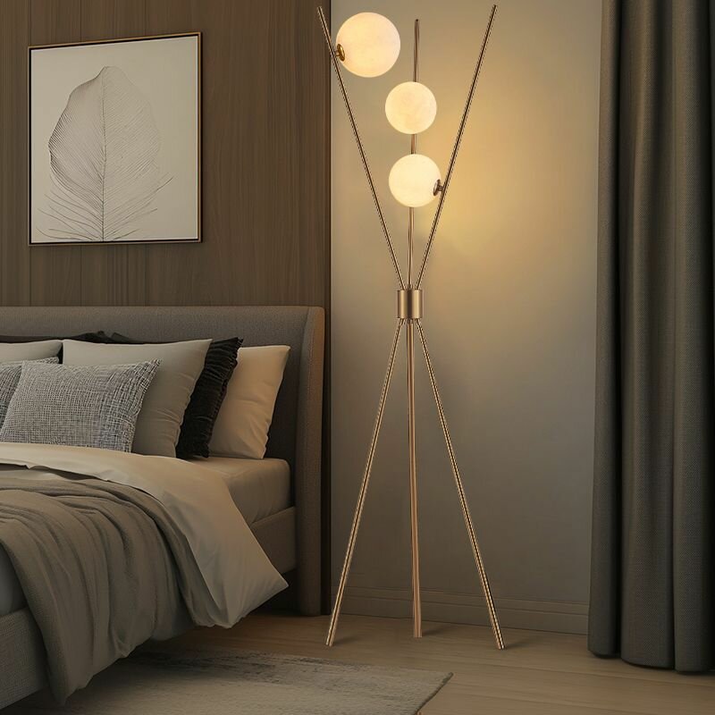 Торшер, 55x163 см, 15 Вт, основание G9, полимерный материал, светодиодная подсветка, золото