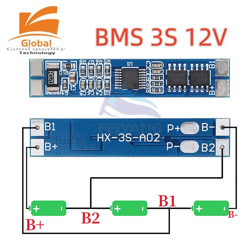 1 шт. 3S 12 В 8A литий-ионный 18650 Защитная плата зарядного устройства для литиевой батареи 11,1 В 12,6 В 10A Защитная плата зарядного устройства BMS