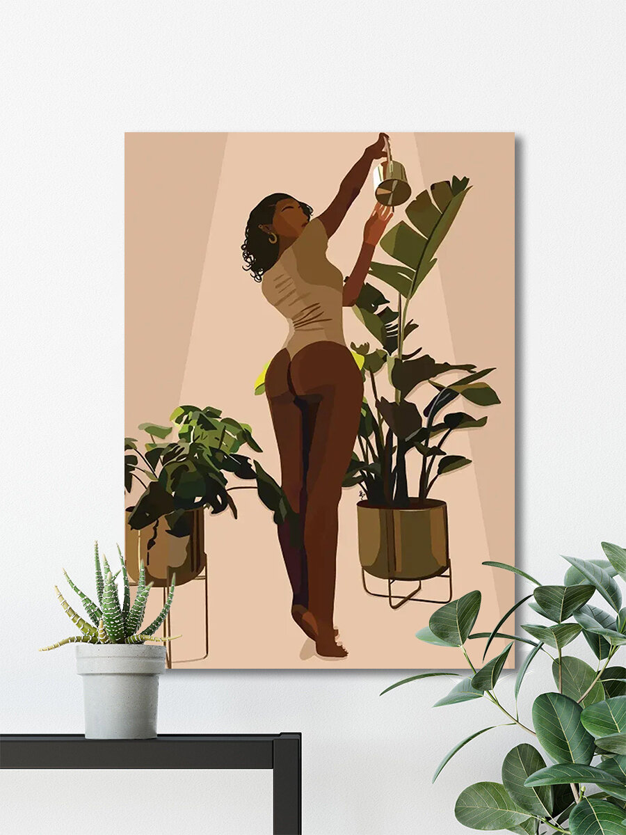 Картина на холсте - "Девушка арт иллюстрация" , 30х40 см.