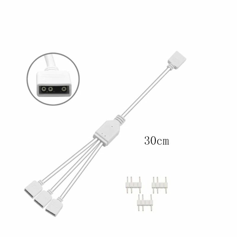 Белый ARGB 5 В 3-контактный удлинительный кабель-адаптер 30 см 1 к 1 2 3 4 5 12 В 4-контактный разветвитель RGB SYNC для материнской платы MSI ASUS