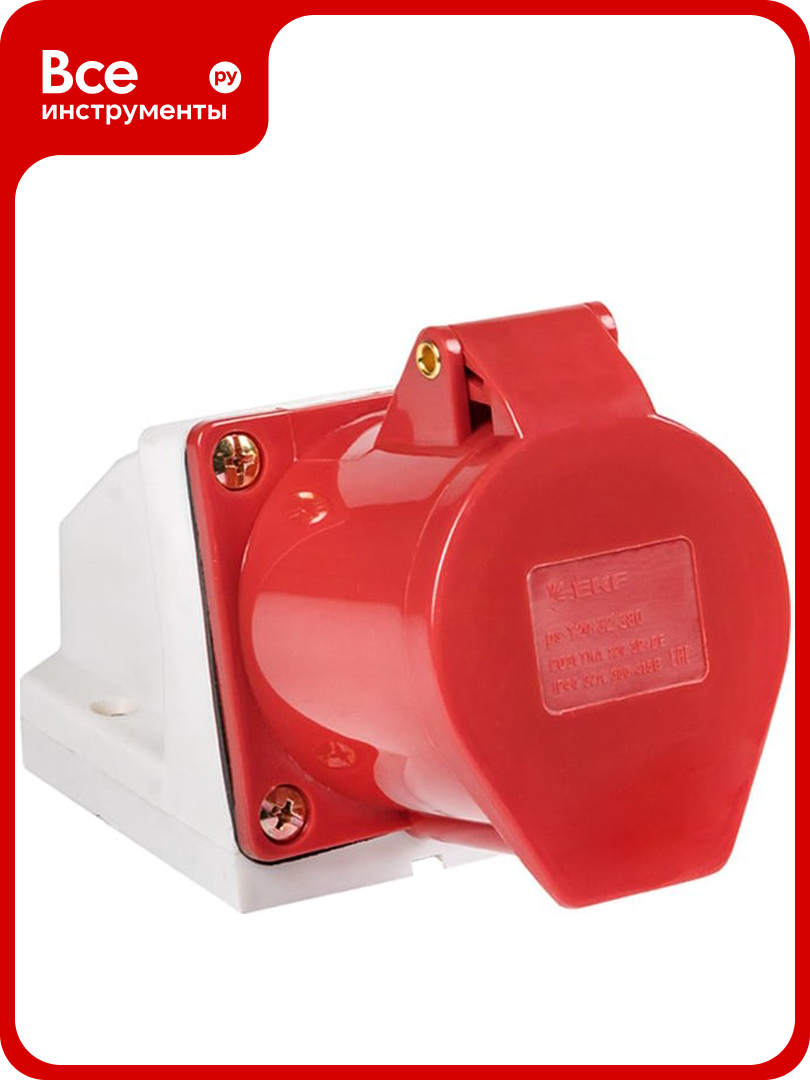 Стационарная наружная розетка EKF PROxima 124, 3Р+РЕ, 32А, 380В, IP44 ps-124-32-380, 32 А