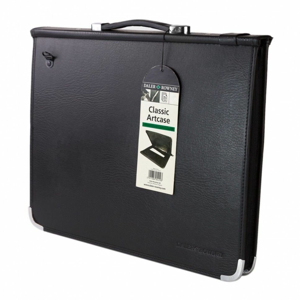 Папка для чертежей и рисунков А1, Daler Rowney "Presentation-case" кожзам, на молнии, черная, внутри 9 колец. Товар уцененный