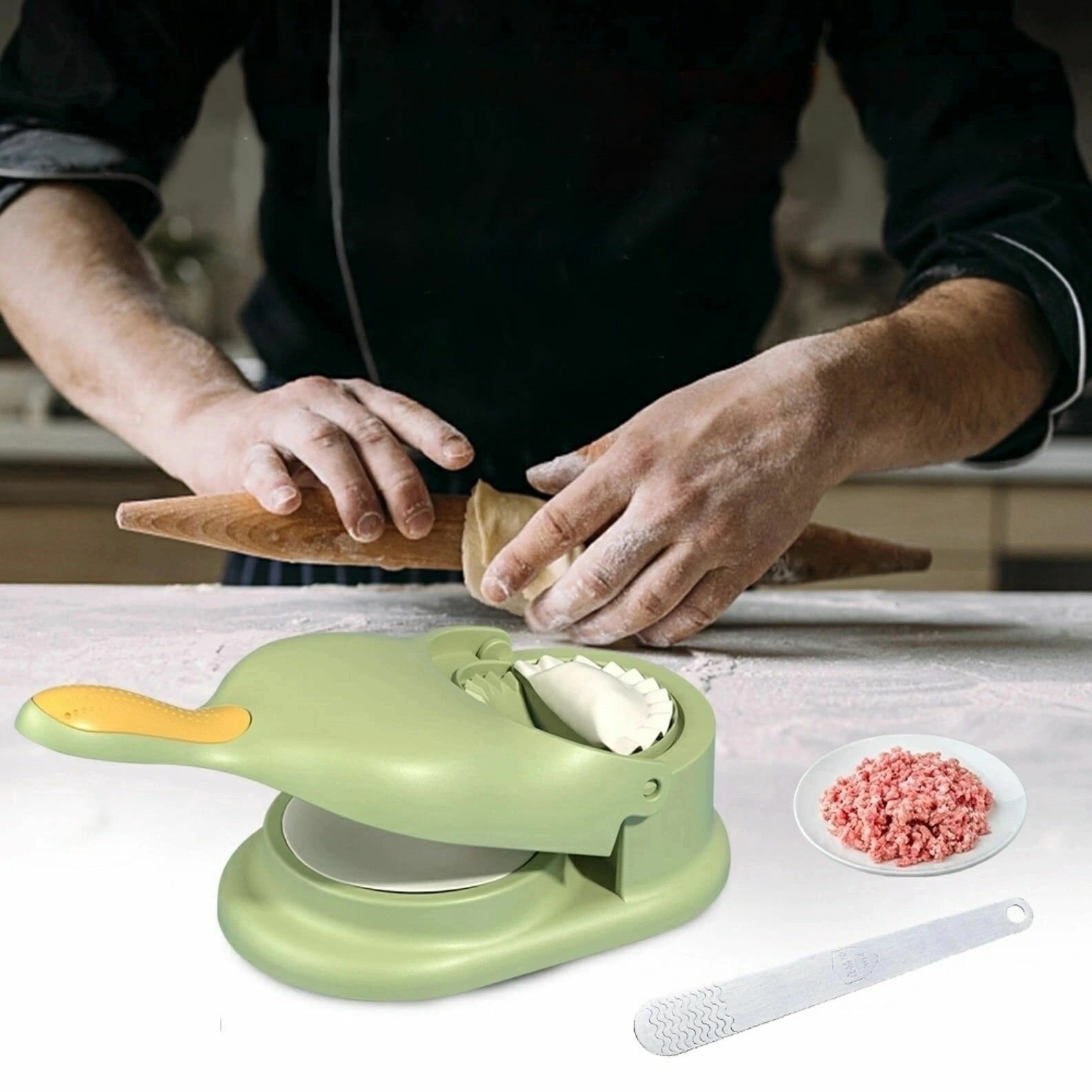 Пельменница. Пластиковая Пресс форма для пельменей и варенников. Чудо аппарат механический станок обрезания теста красиво для лепки/приготовления пельменей/варенников дома. Gym