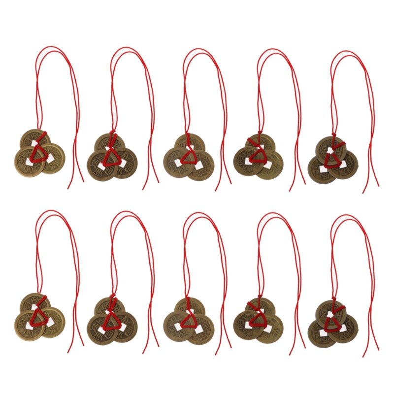 Китайская Старая Медная Монета С Квадратным Отверстием Монета Династии Цин Трех Императоров Денежная Нить