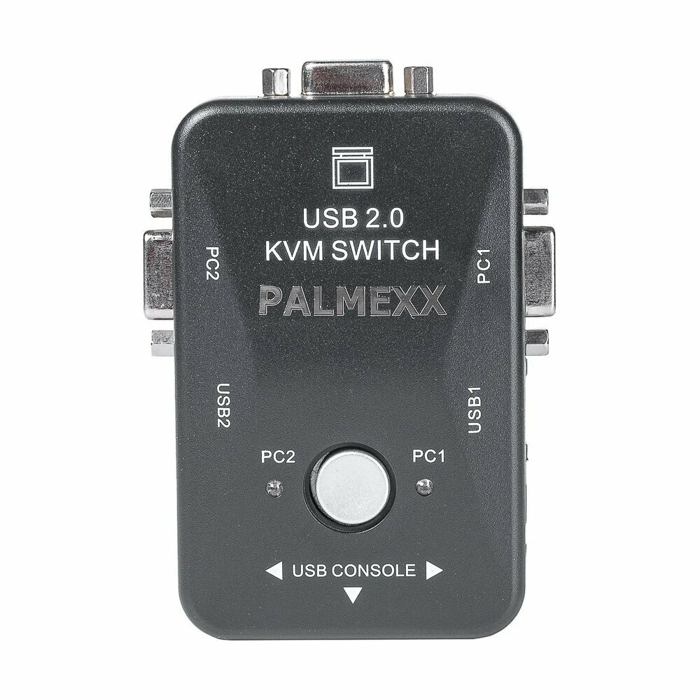 Коммутатор PALMEXX KVM-переключатель VGA+USB на 2 компьютера KVM-21UA PX/KVM-VGA, для подключения компьютеров