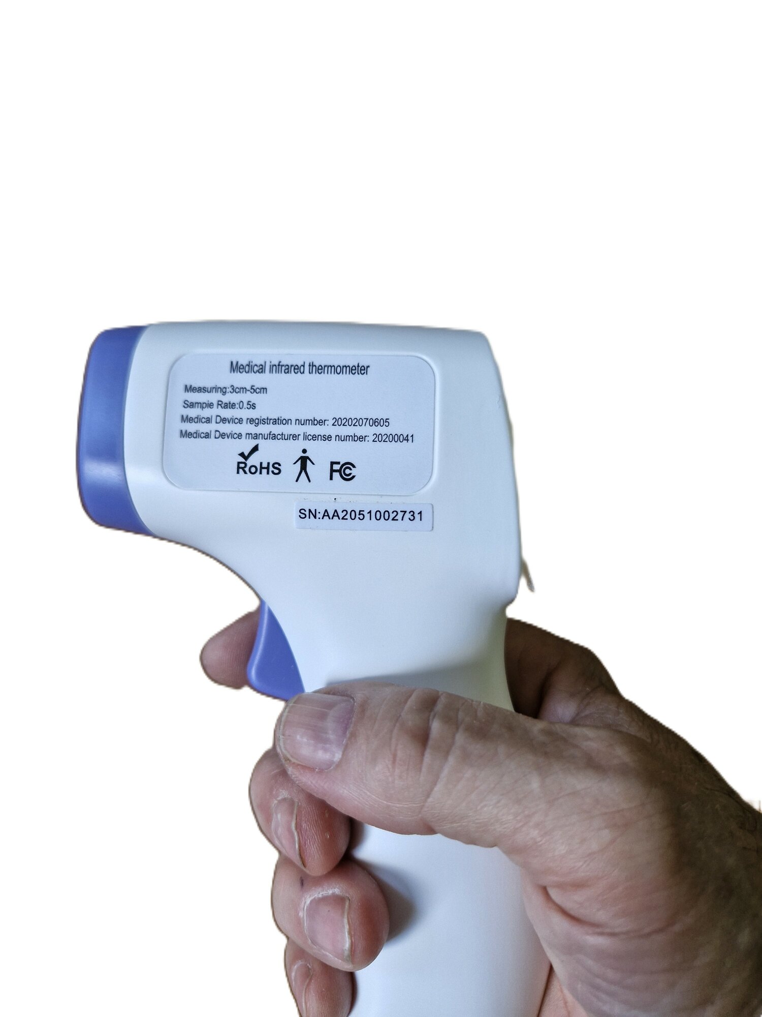 Термометр DIKANG HG01, бесконтактный, память измерений, подсветка, белый