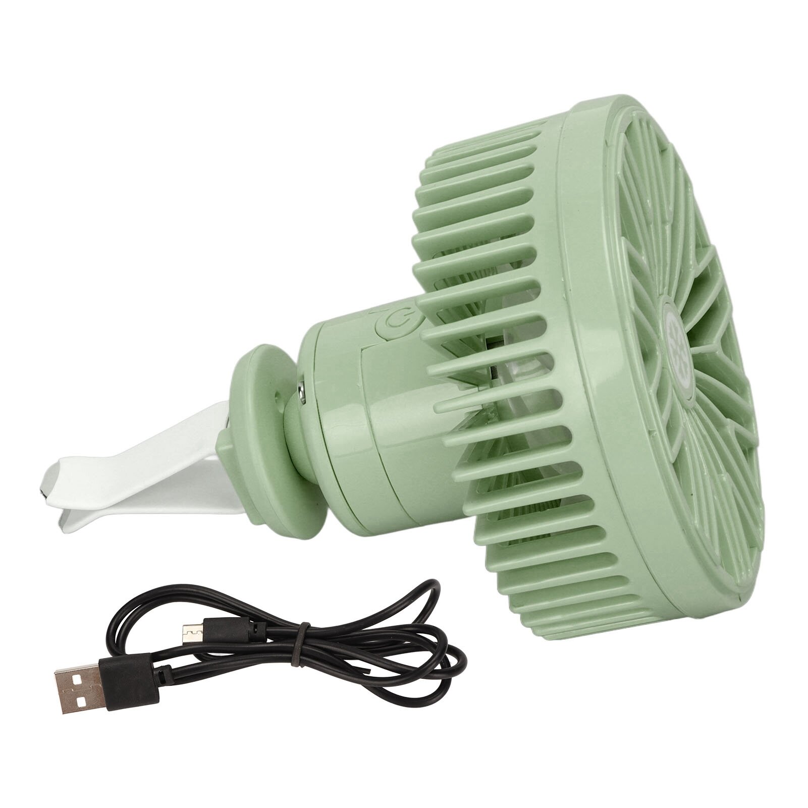 Вентилятор автомобильного охлаждения 5V электрический воздушный вентилятор USB -разъем 360 градусов портативный вентилятор для автомобильного грузовика внедорожник зеленый