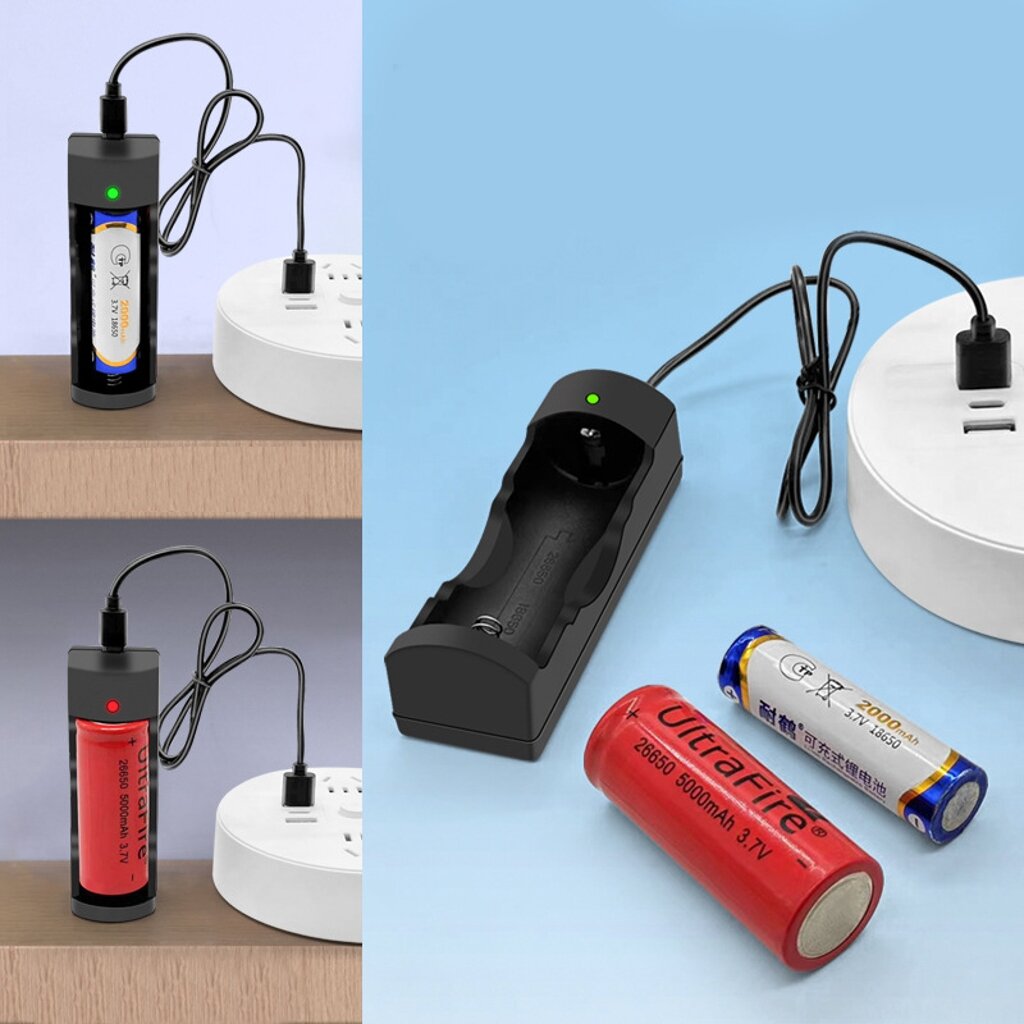 Зарядное устройство Type-C для литиевых аккумуляторов 18650 26650 16650