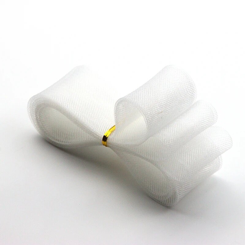 Сетчатая ткань из конского волоса и полиэстера 6 м 4/6/8 см Белый, 8CM 6M, KWS-001