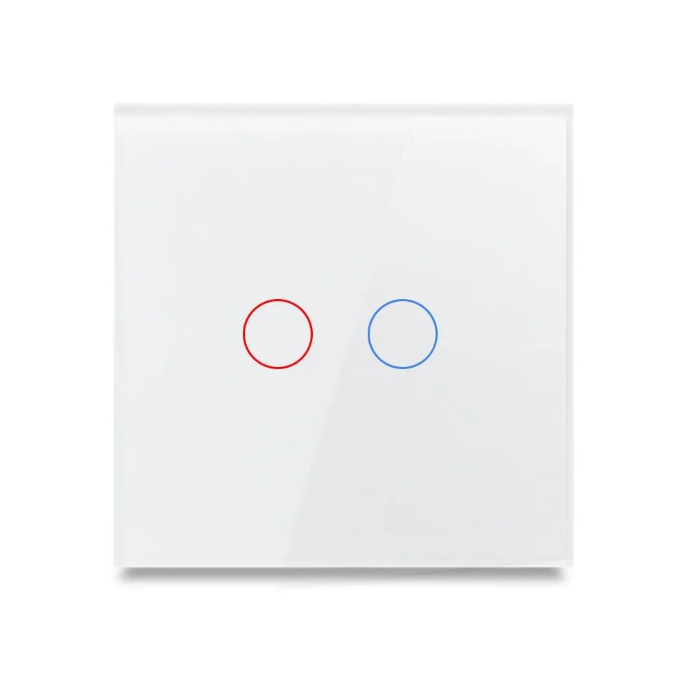 Сенсорный переключатель света, 110 В, 220 В, стеклянный, белого цвета, без нейтрального провода, для настенного крепления, 2gang White, 110V-240V, Европейский стандарт