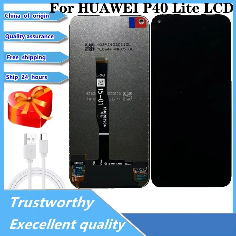 6,39-дюймовый ЖК-дисплей для Huawei P40 Lite JNY-LX1, 10, замена сенсорного экрана для Nova 7i JNY-LX2, P 40 Lite, ЖК-экран