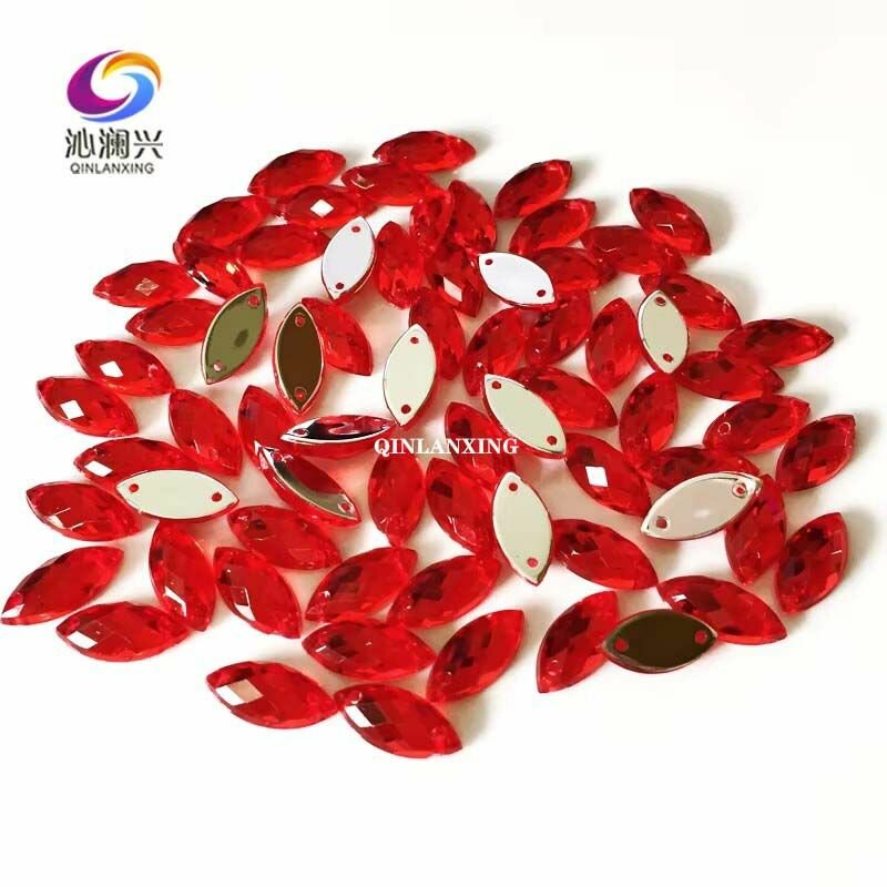 Стразы лодочка для шитья и клея, 50 шт акриловые стразы для одежды, обуви, сумок, 21 цвет, 7*15 мм, DIY декор, рукоделие, аппликации