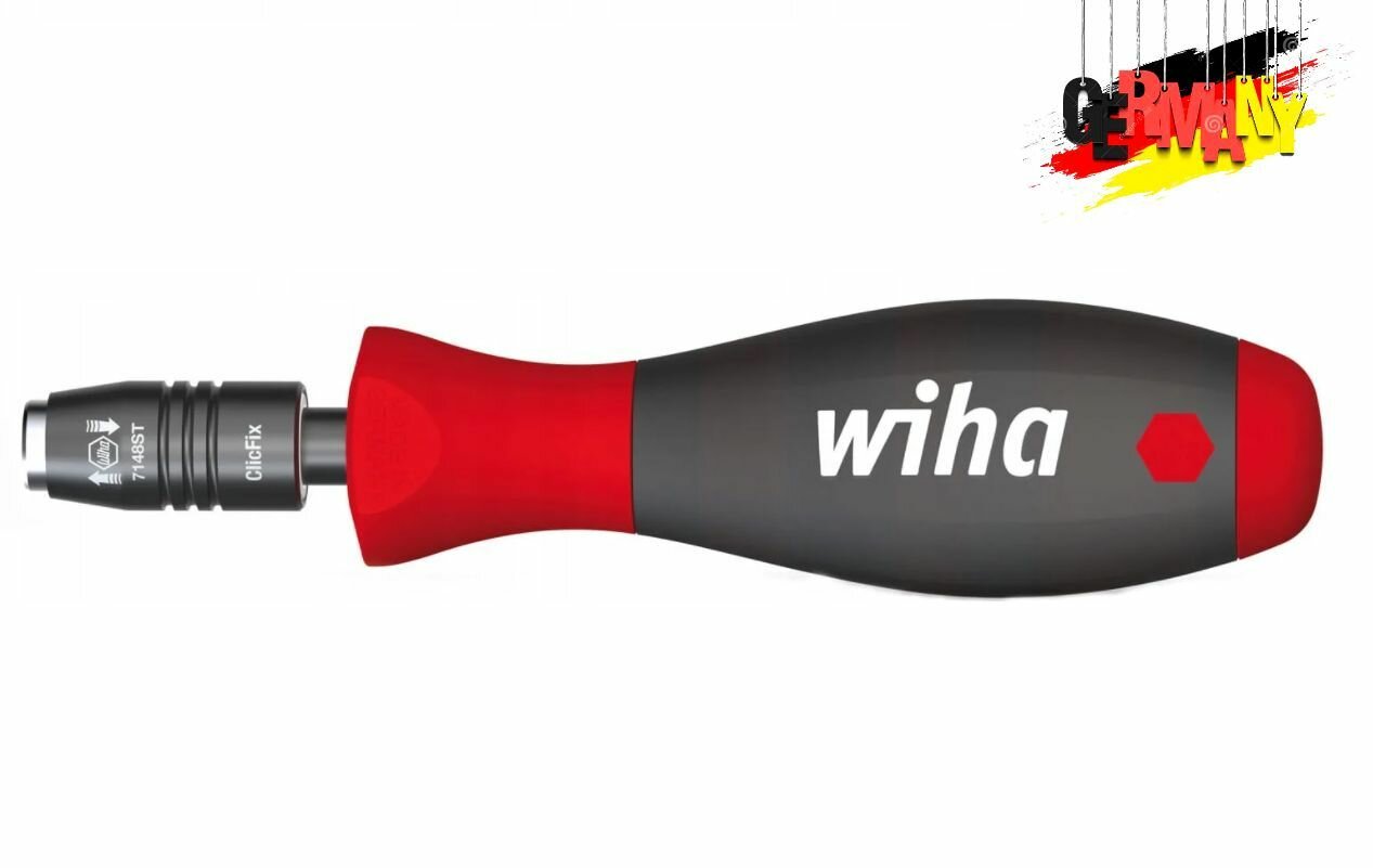 Отвертка с держателем для бит SoftFinish CentroFix 1/4" x 38 мм, с механической блокировкой WIHA 40331