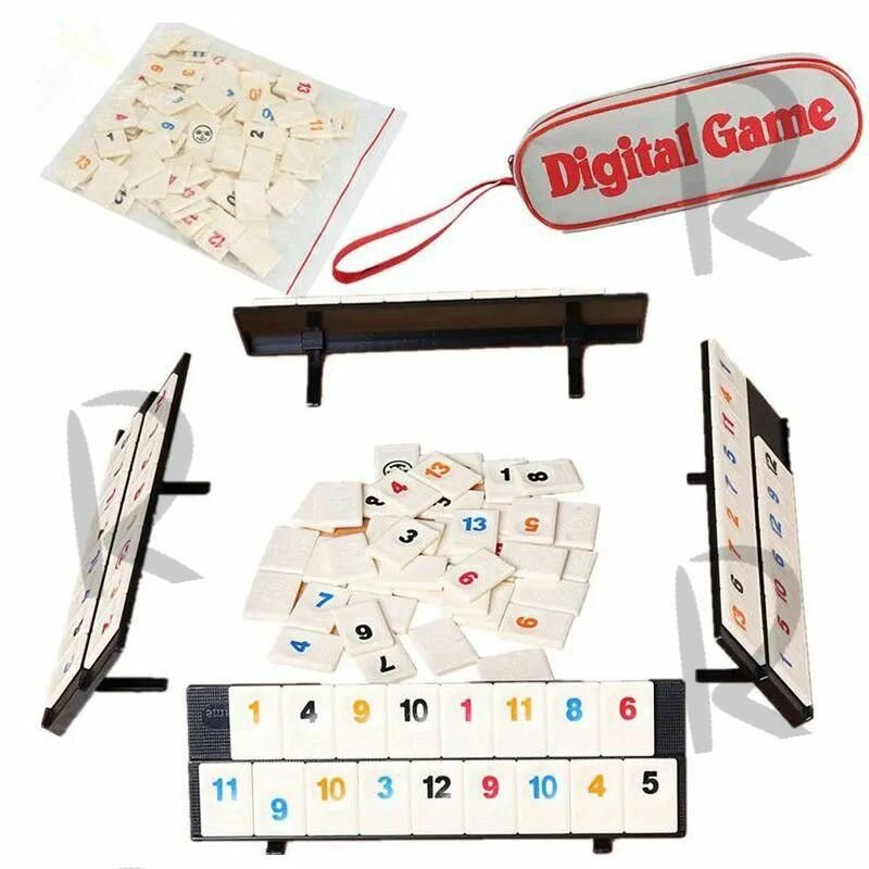 Traveling Portable Israel Mahjong Digital Board Game Rummikub Настольная Игра 2-4 игрокаOU