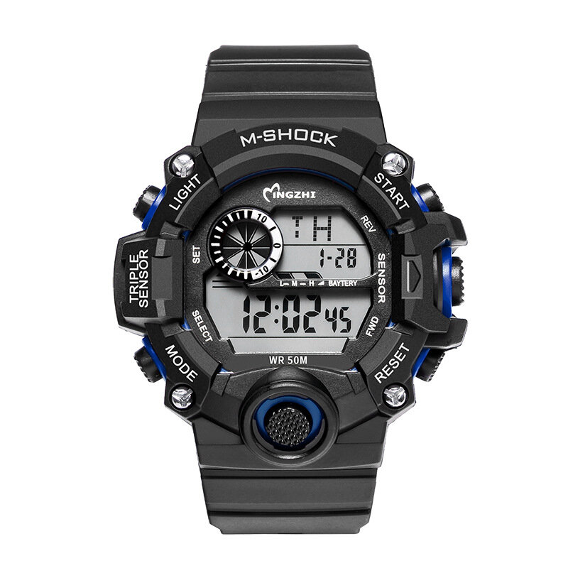 Электронные часы Mingzhi для учащихся начальных и средних классов, детские светящиеся часы с цифровым дисплеем, многофункциональные водонепроницаемые стильные электронные часы.