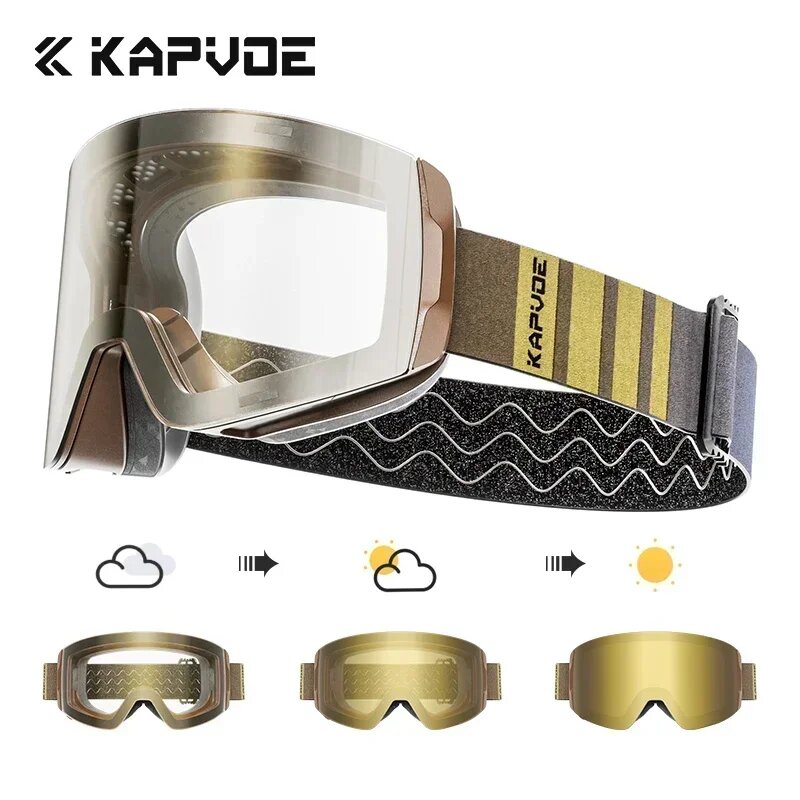 KAPVOE фотохромные лыжные очки, Photochromic-06