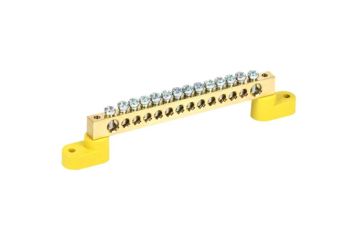 IEK Шина PE заземления на двух угловых изоляторах ШНИ-8x12-14-У2-Ж YNN10-812-14C2-K05