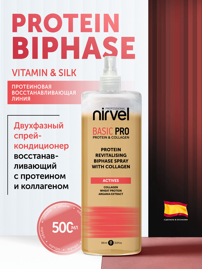 Nirvel Двухфазный спрей-кондиционер восстанавливающий с протеином и коллагеном