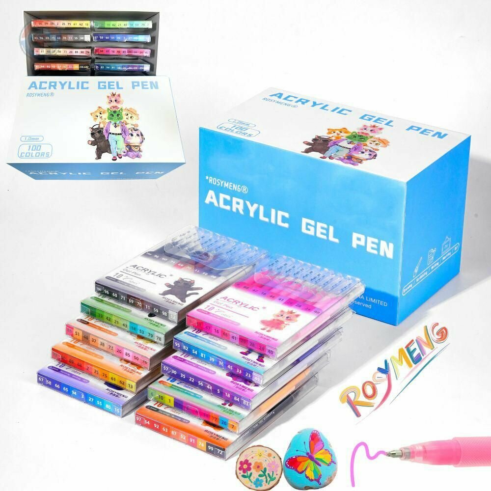 Набор акриловых гелевых ручек для рисования и каллиграфии, яркие цвета, универсальные маркеры для бумаги, картона, ткани и DIY-проектов