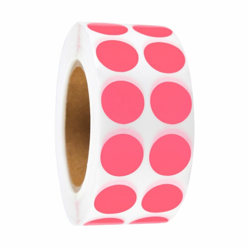 Круглый рулон этикеток с цветовой кодировкой, однотонная бумага для наклеивания липких наклеек- розовый