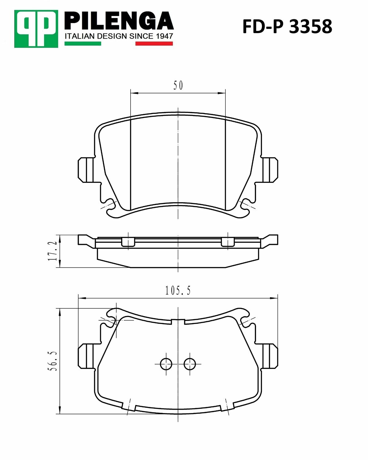 Колодки Зад. vw Golf V, Golf Vi, Jetta, Passat, Touran, Caddy(Pilenga Fd-P 3358)