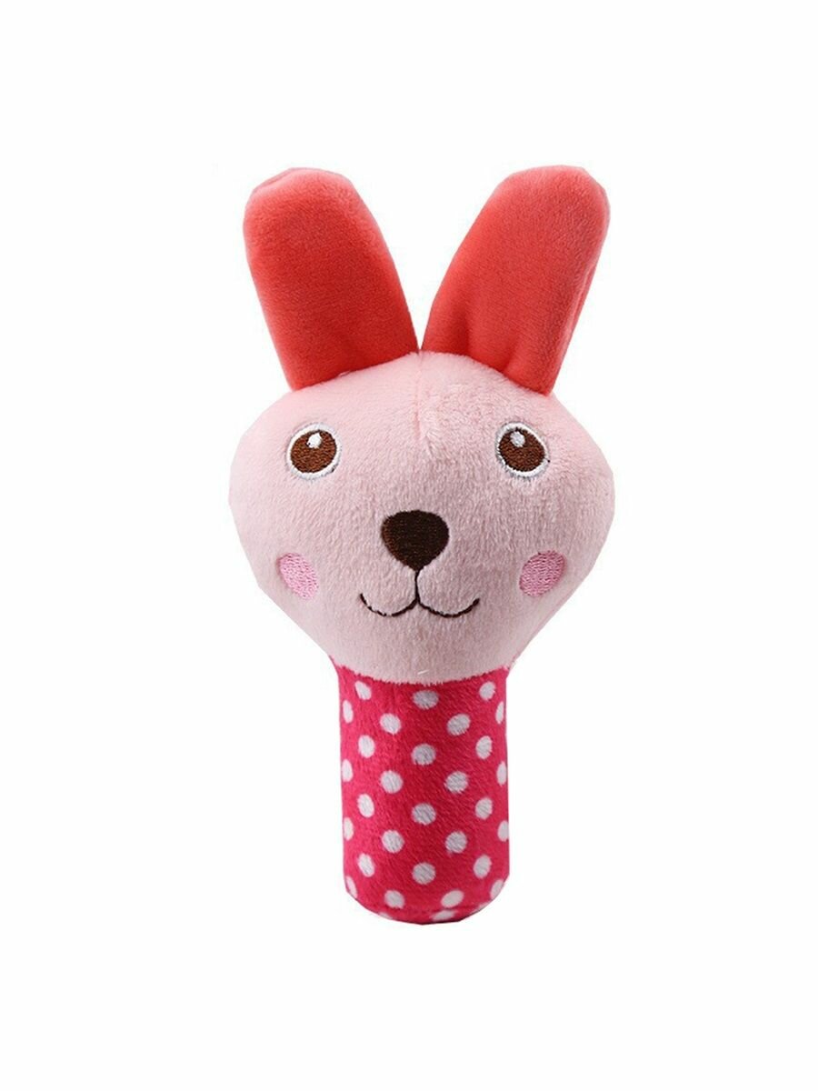 Розово-красный кролик, жевательная плюшевая игрушка для домашних животных, устойчивая к укусам и мягкая, игрушка для снижения беспокойства для собак, облегчение прорезывания зубов, легко чистится