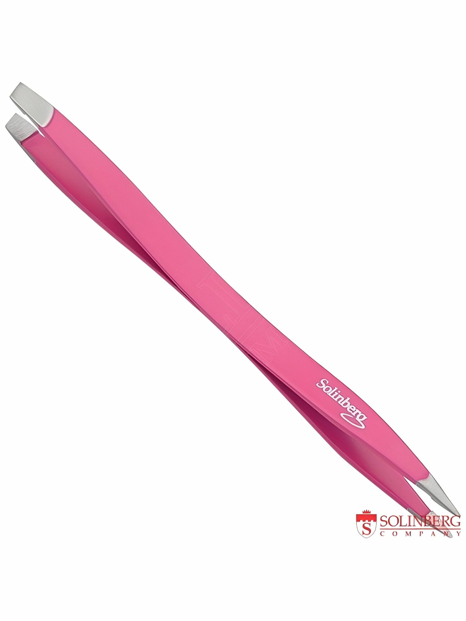 Пинцет для бровей Solinberg, 107, 2 в 1, нержавеющая сталь, ручная заточка