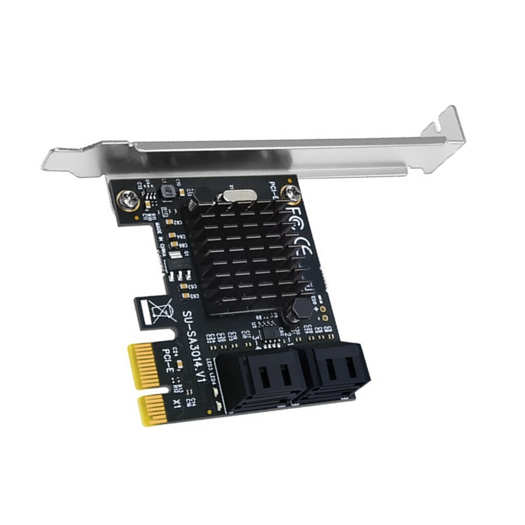 4-портовая карта расширения SATA3.0 PCIE2.0X1 со скоростью 6 Гбит/с Увеличивает емкость хранилища