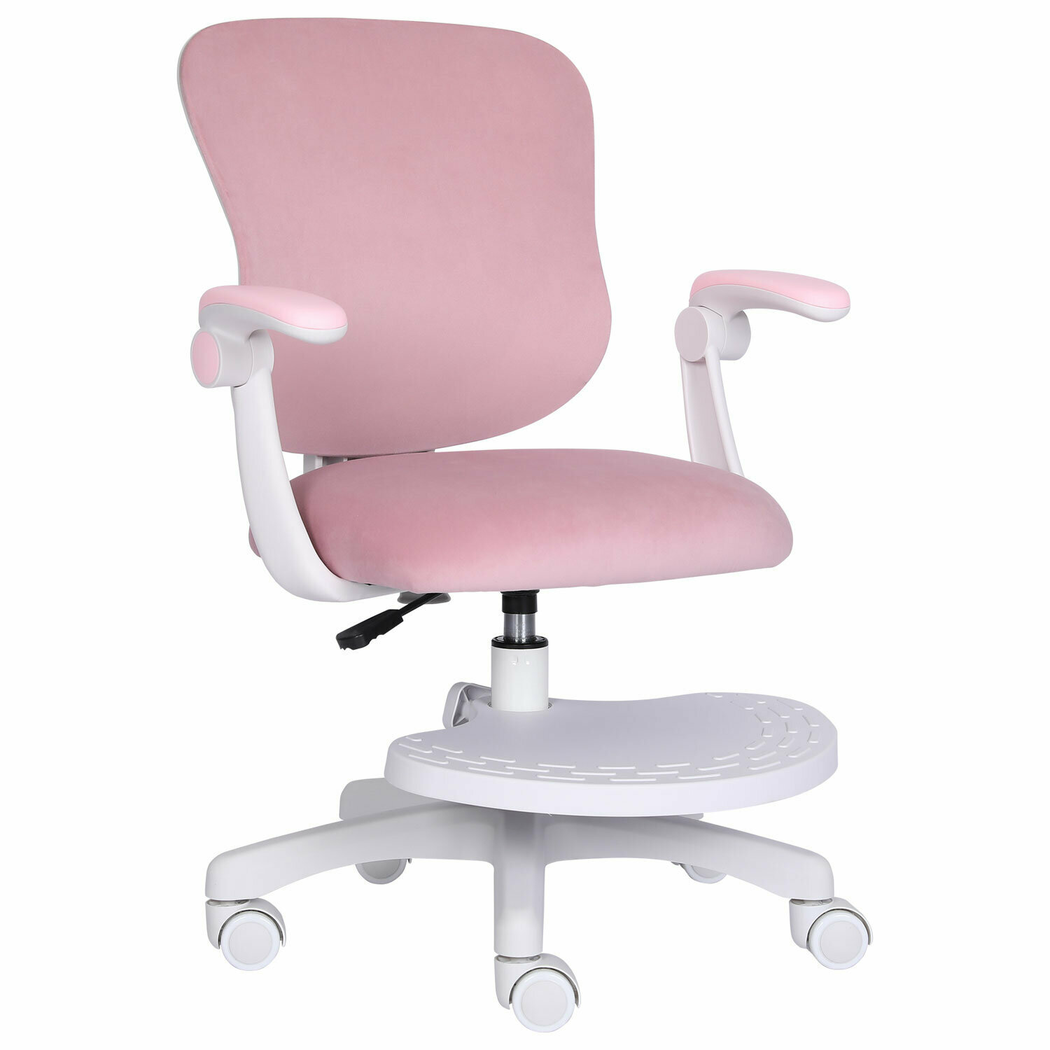 Кресло детское Brabix Sky MG-206, подставка для ног, велюр, розовое