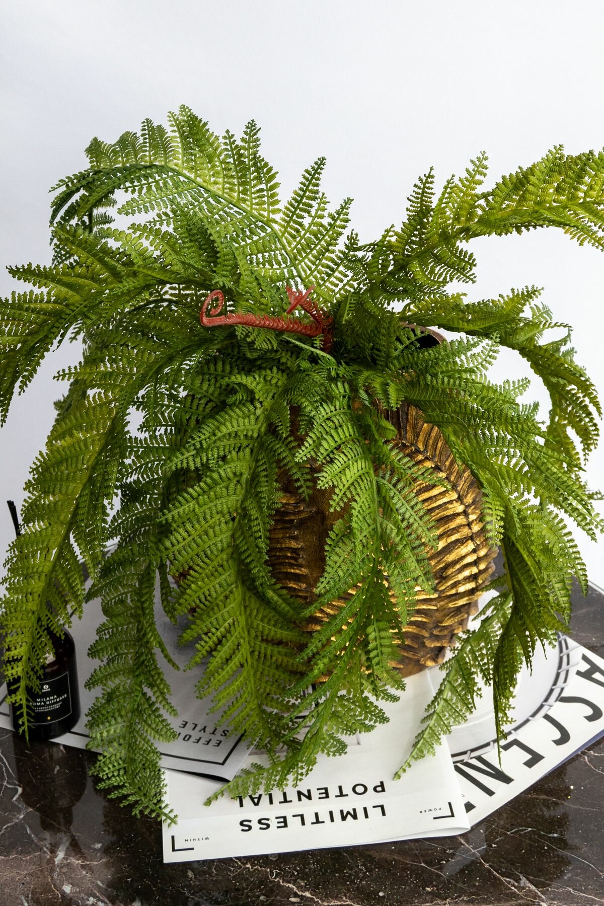 Папоротник искусственный премиум для декора интерьера в кашпо на улицу 60 см цветы для сада