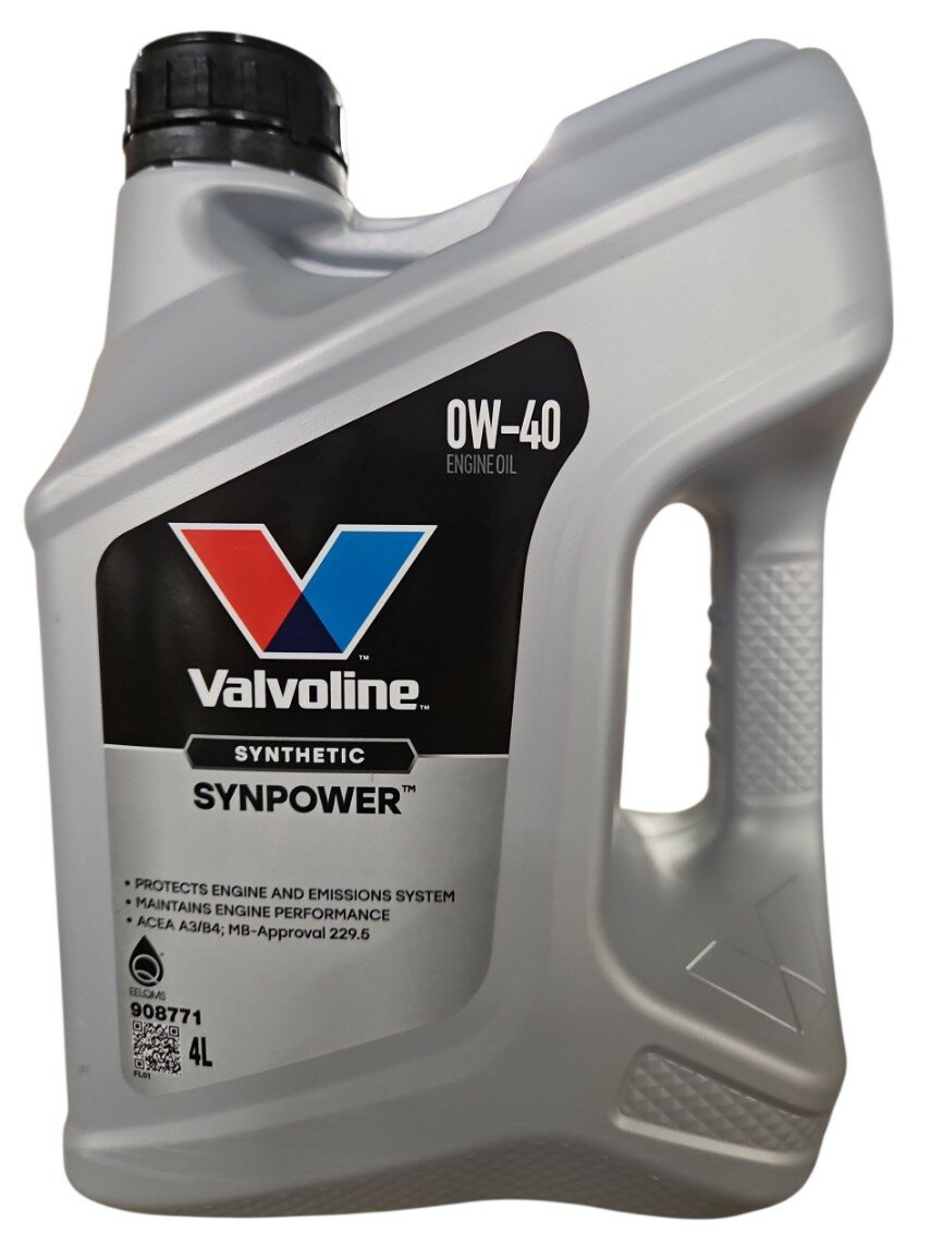 Синтетическое моторное масло VALVOLINE SynPower 0W-40, 4 л