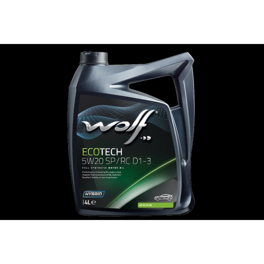 Масло моторное WOLF ECOTECH 5W20 SP/RC D1-3 4L от официального дистрибьютора, WOLF OIL, артикул 1050525