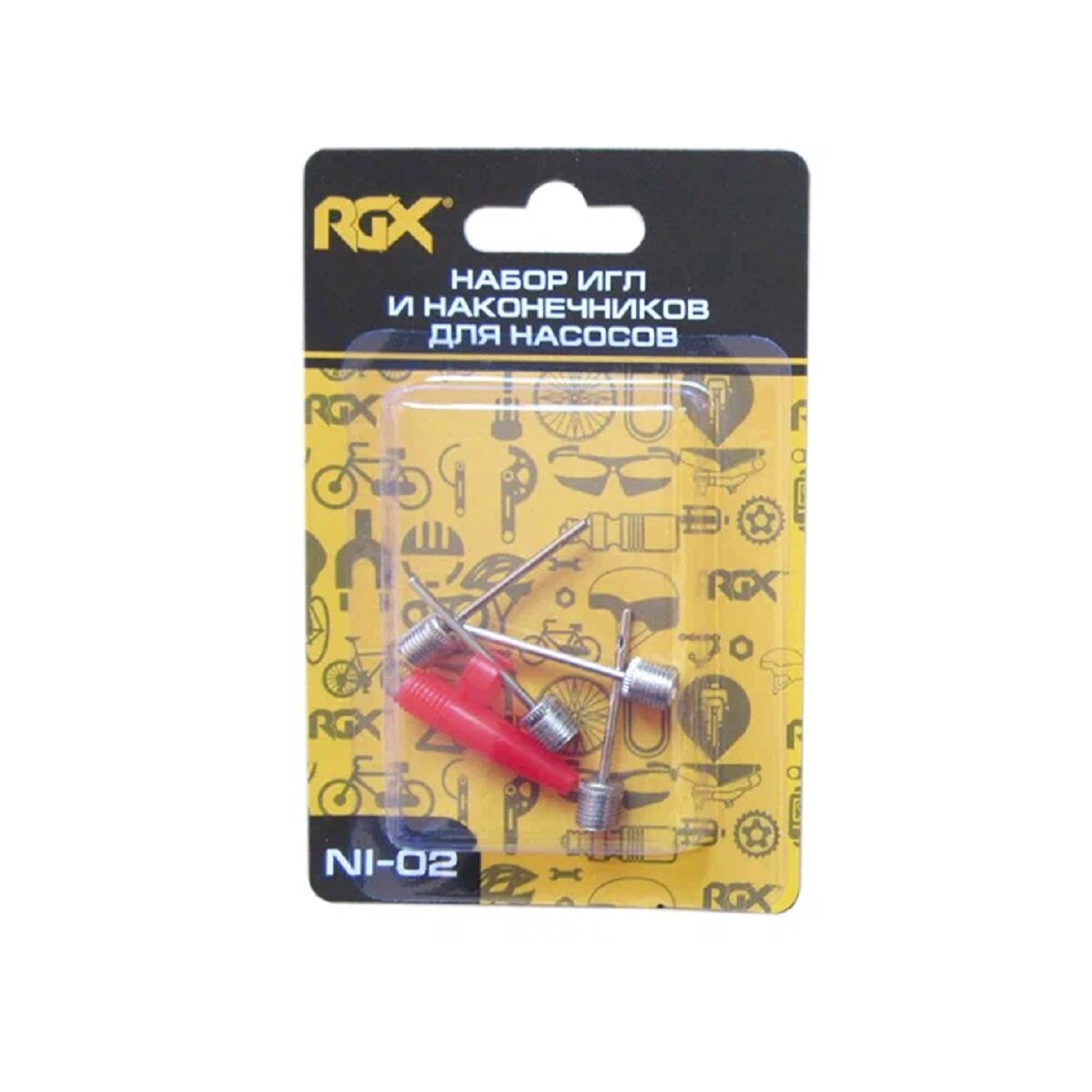 Набор игл и насадка для насосов RGX Ni-02, для мячей, 4 стальных иглы и 1 насадка