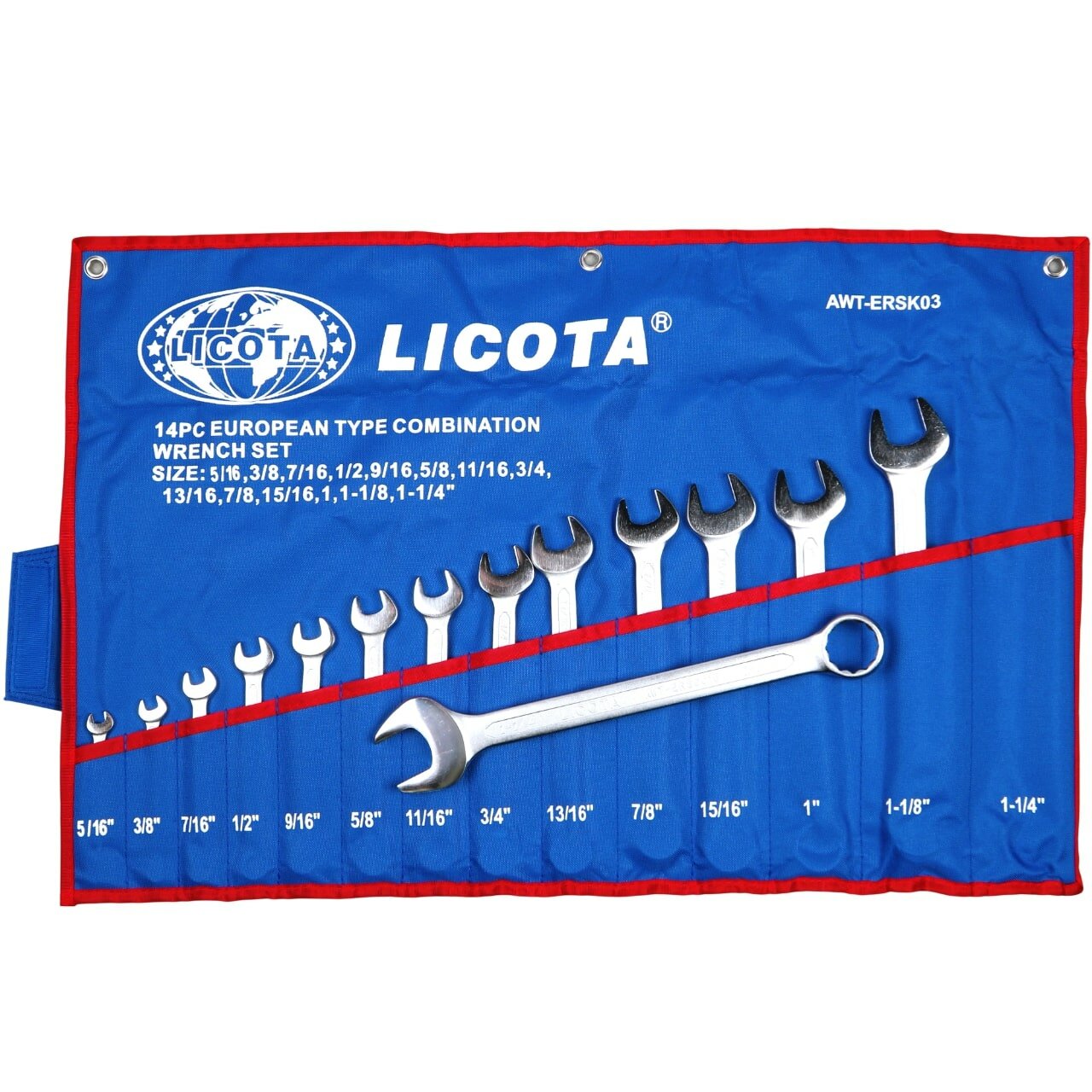 Licota AWT-ERSK03 Набор ключей комбинированных дюймовых 14 предметов 5/16-1-1/4"
