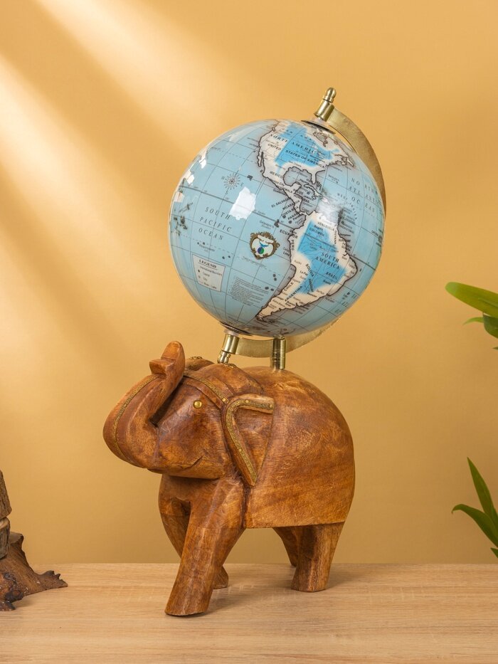 Глобус сувенирный, 25×16×36 см, подставка дерево