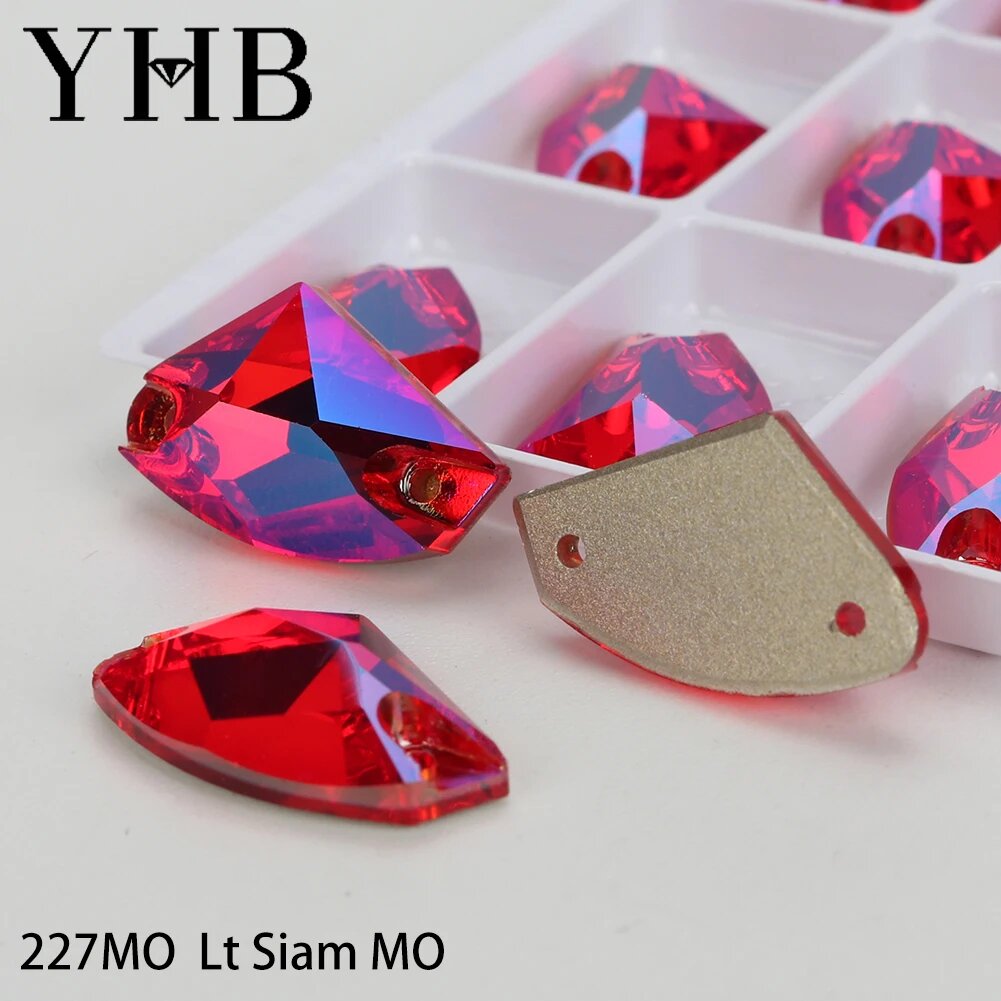 Стразы YHB 227MO Lt Siam MO, 9мм и 14мм, 36шт