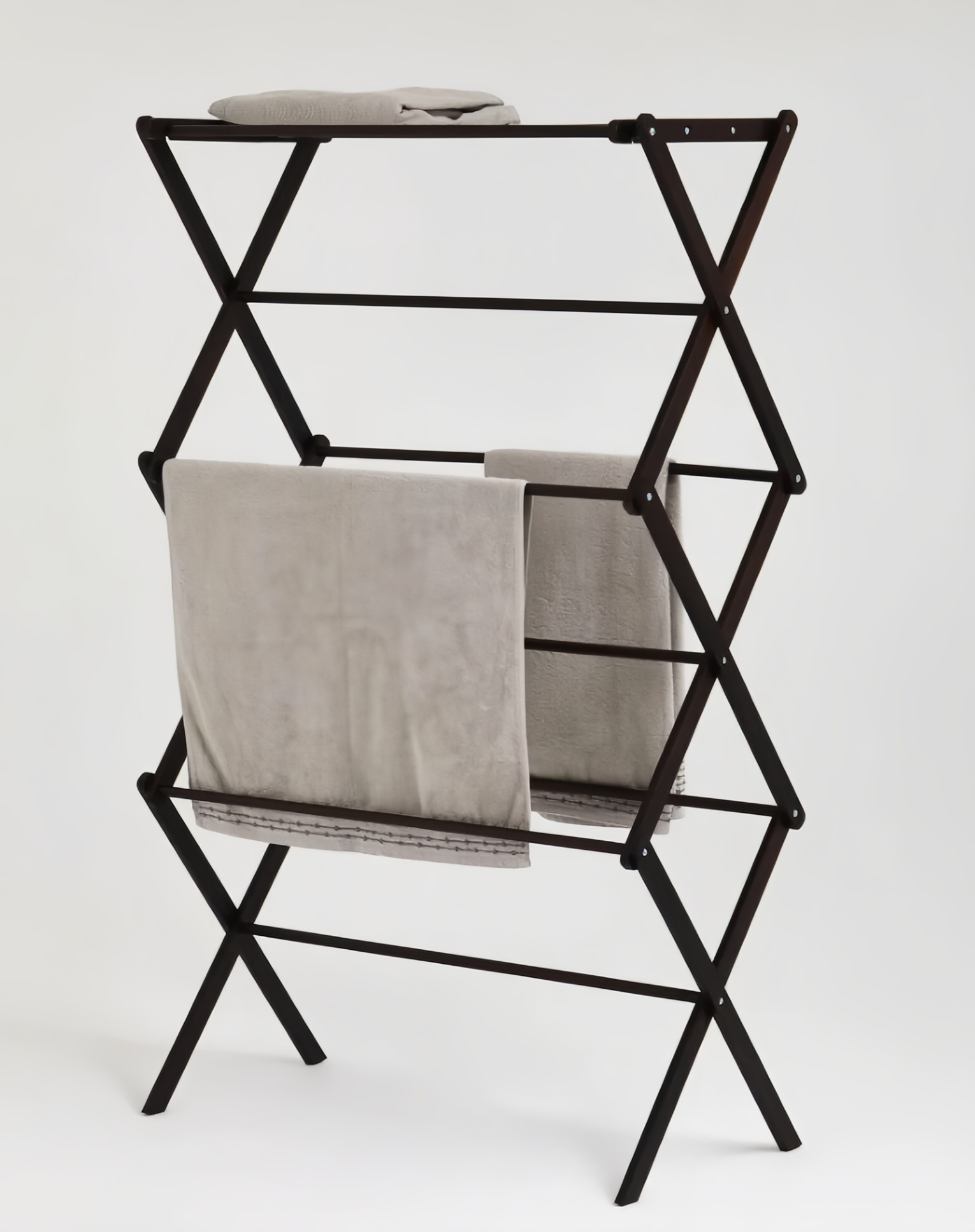 Сушилка для белья раскладная 75х38х100см черная металлическая