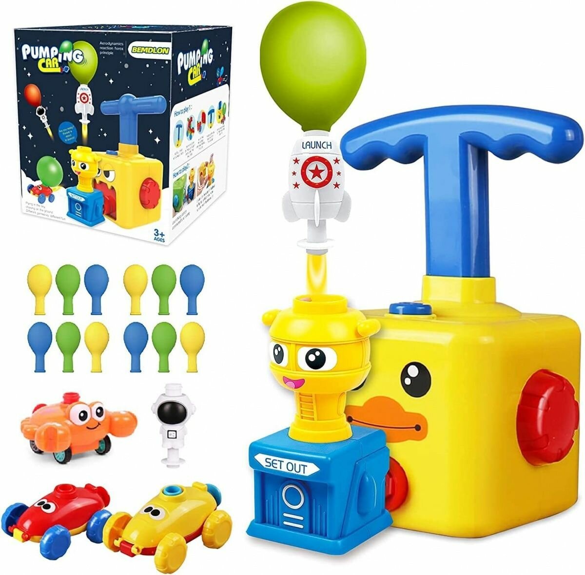 Самый большой развивающий набор Машина на воздушном шаре Power Balloon Avia Air Bob Cars с космической станцией, ракетой и космонавтом