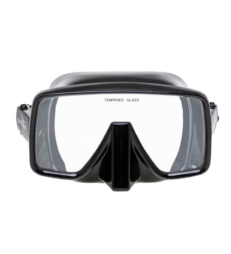 Маска для плавания MARLIN Saturn Matte, безрамочная, с широким обзором, черный цвет