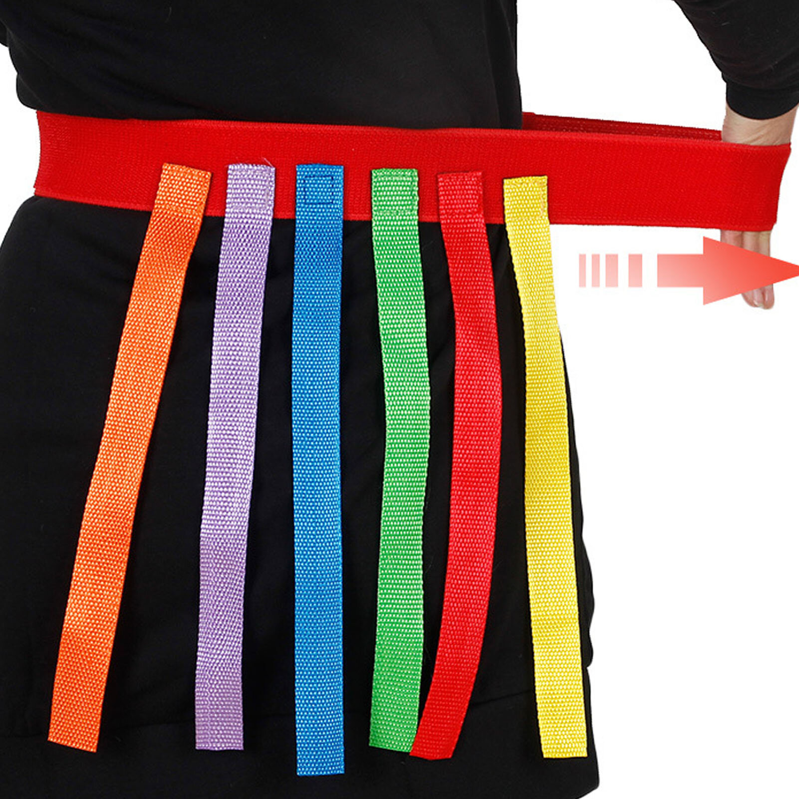 Детское оборудование для тренировки ловли хвоста, детский сад, ремень для вытягивания хвоста, игровой реквизит для родителей и детей с 6 хвостами, красный детский тип