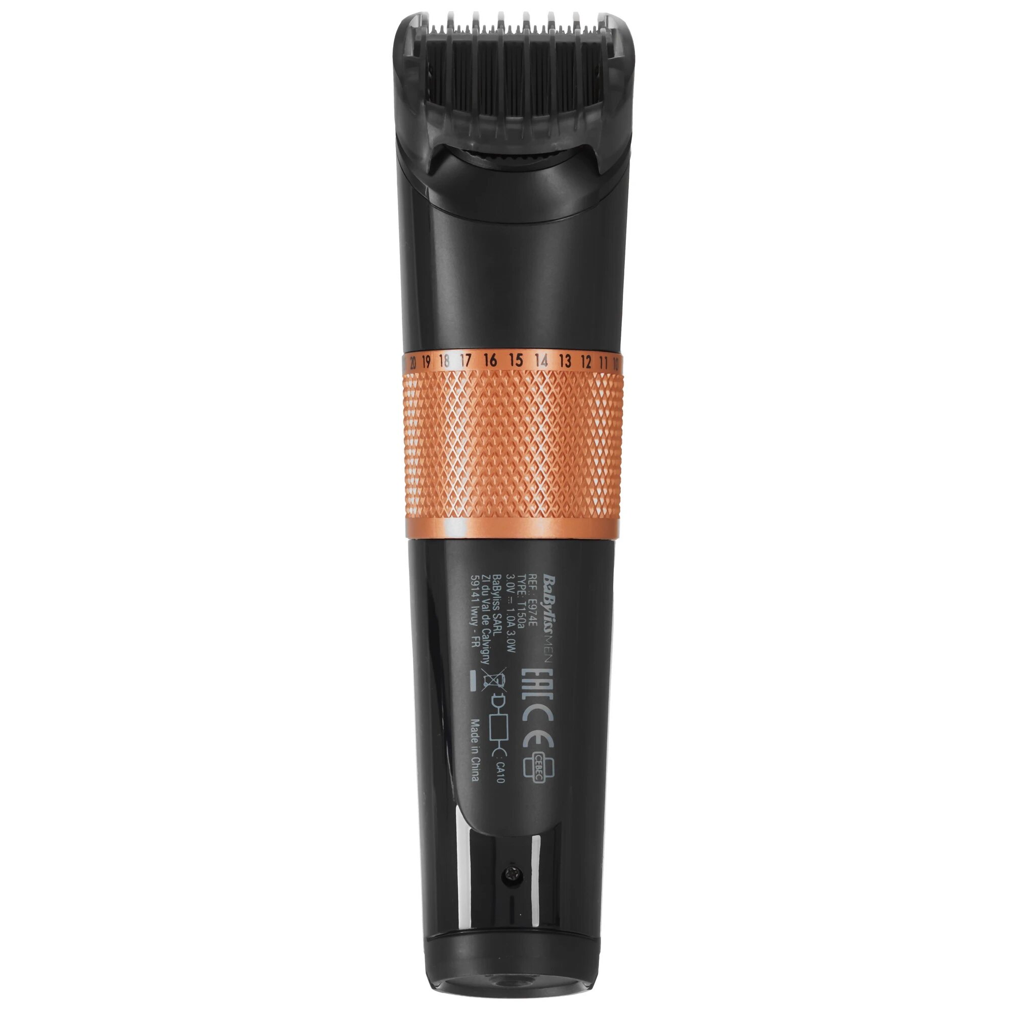 Машинка для стрижки BaByliss E974E Black, с регулировкой, влагозащита, нержавеющая сталь