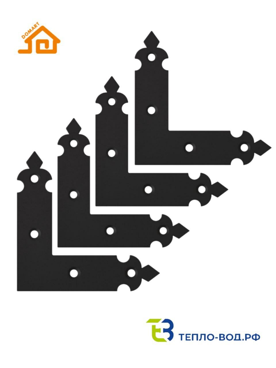 Уголок "Готика" 100х100х25 - 4 шт (черный)