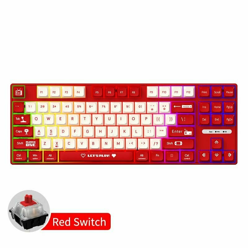 Проводная механическая клавиатура JAZZ AK870 MC с прокладкой, 87 клавиш, PBT-колпачок с возможностью горячей замены