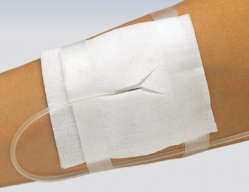 Салфетка Фливасофт (Vliwasoft) стерильная с Y образным разрезом для катетеров и дренажных трубок, 10х10см, 100шт (50уп х2шт), 12098